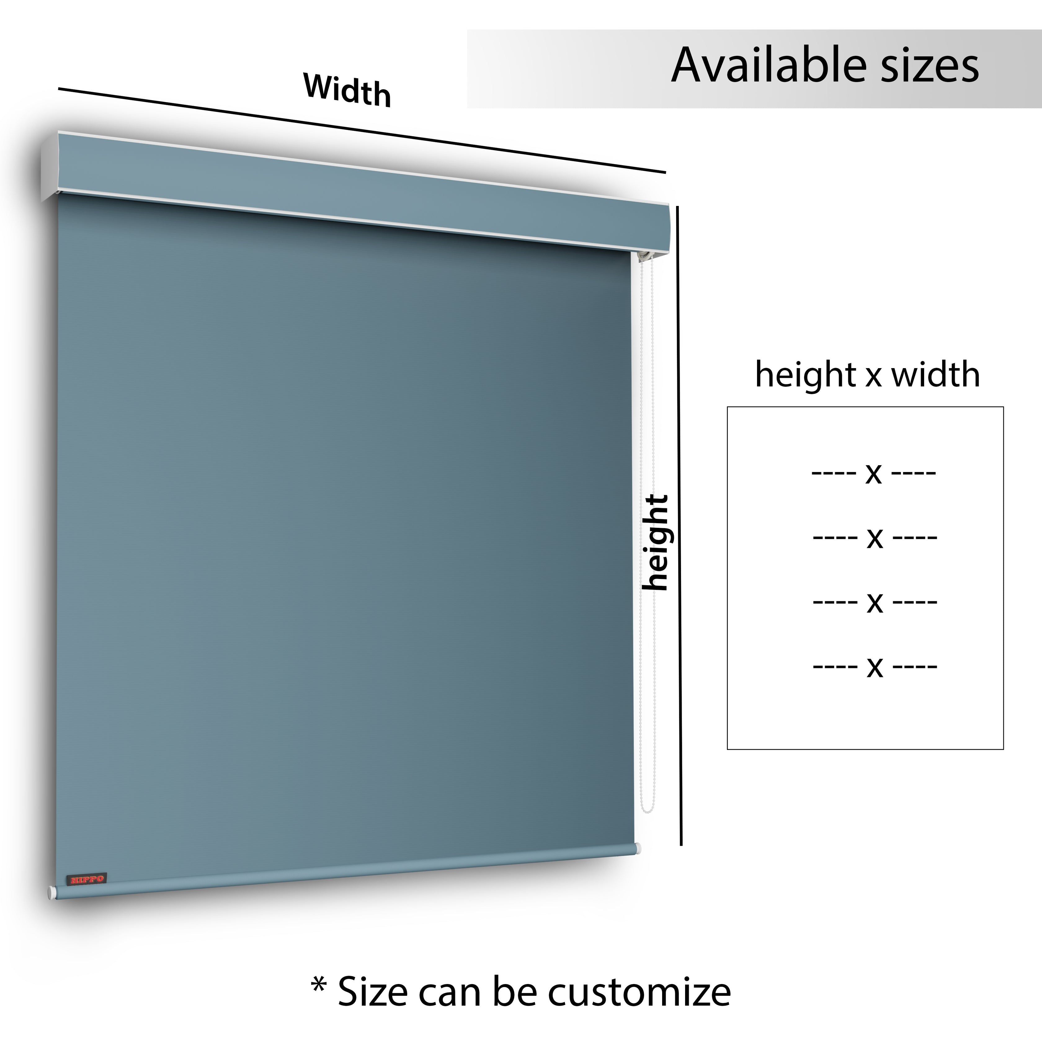 Buy Hippo 100% Blackout Roller Blinds – UV Protection, Waterproof & Glare Blockage – HIPPO